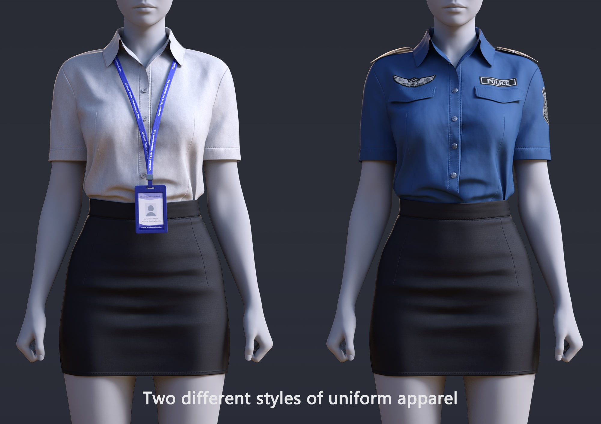 BS Professional Uniform Set for Genesis 9 ⋆ Freebies Daz 3D