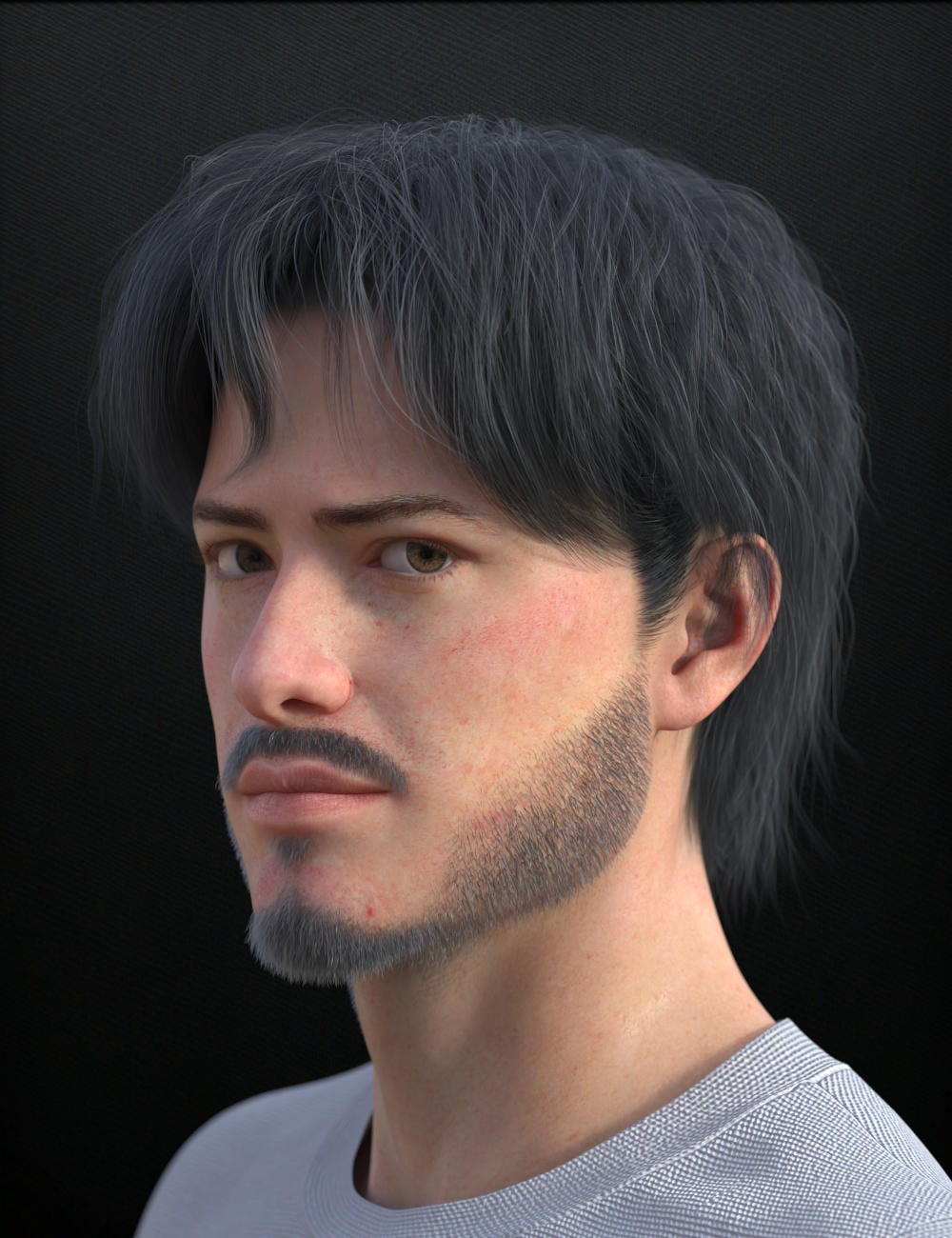 Short Wavy Hair and Beard for Genesis 9 | Daz 3D