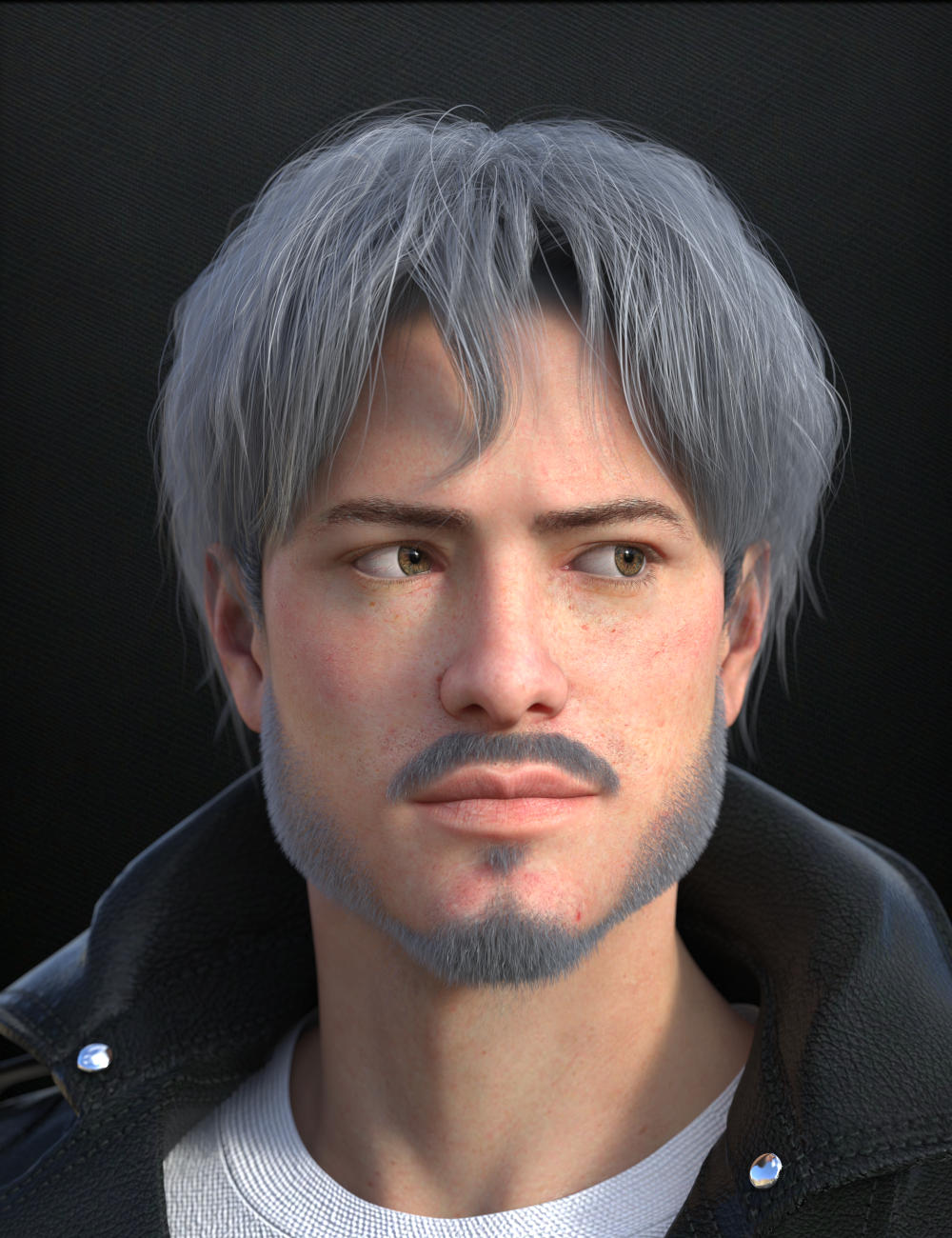 Short Wavy Hair and Beard for Genesis 9 | Daz 3D