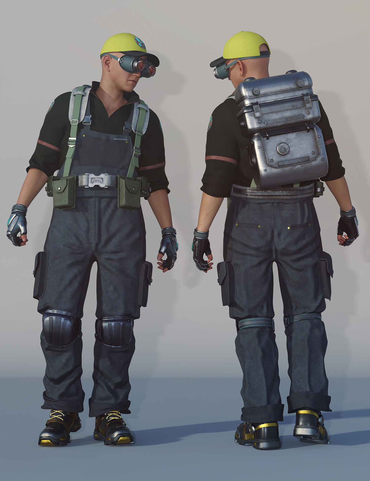 dForce Tech Engineer Outfit for Genesis 9 Texture Add-On | Daz 3D