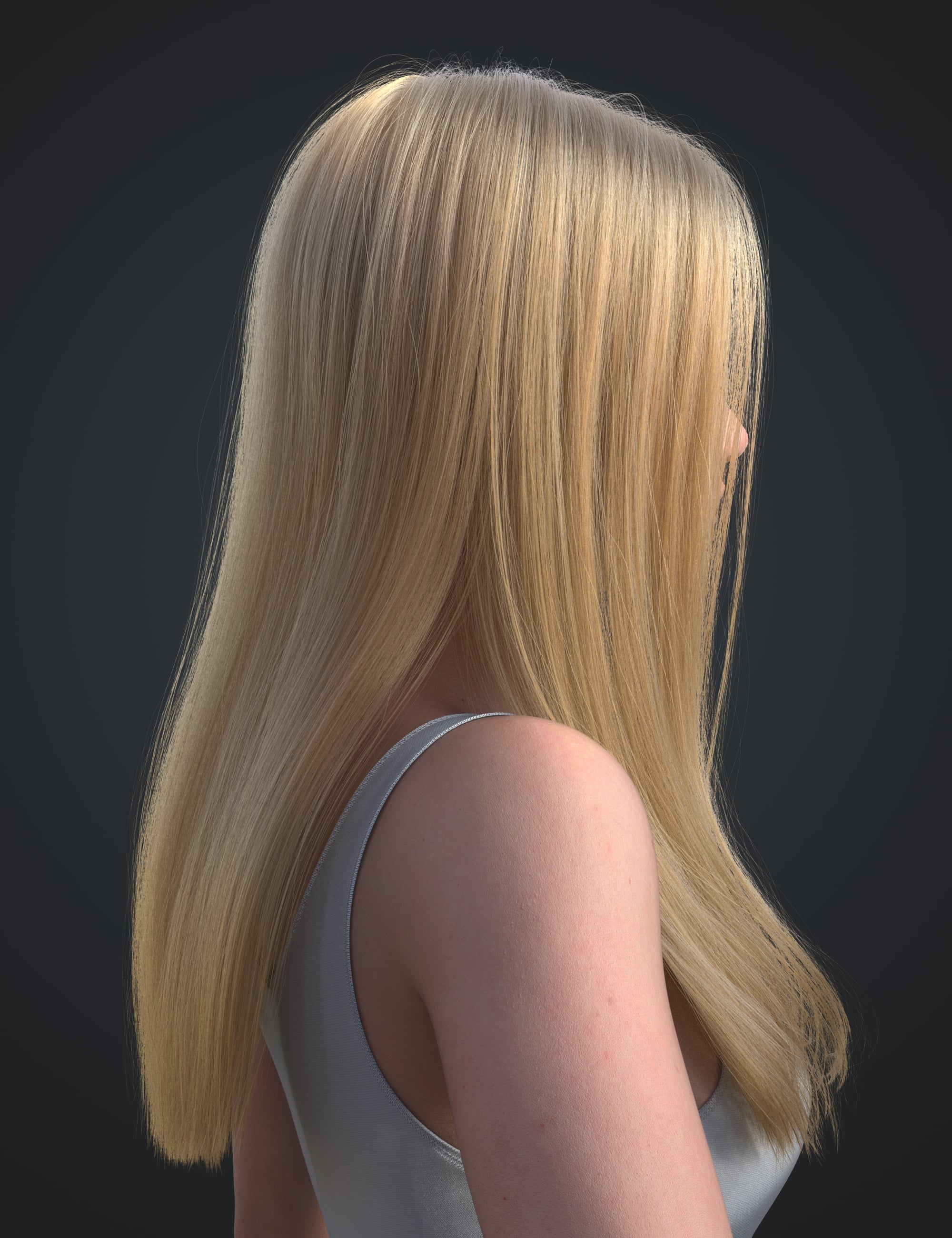 dForce Strand-Based FE Side Part Straight Hair for Genesis 9, 8 and 8.1 ...