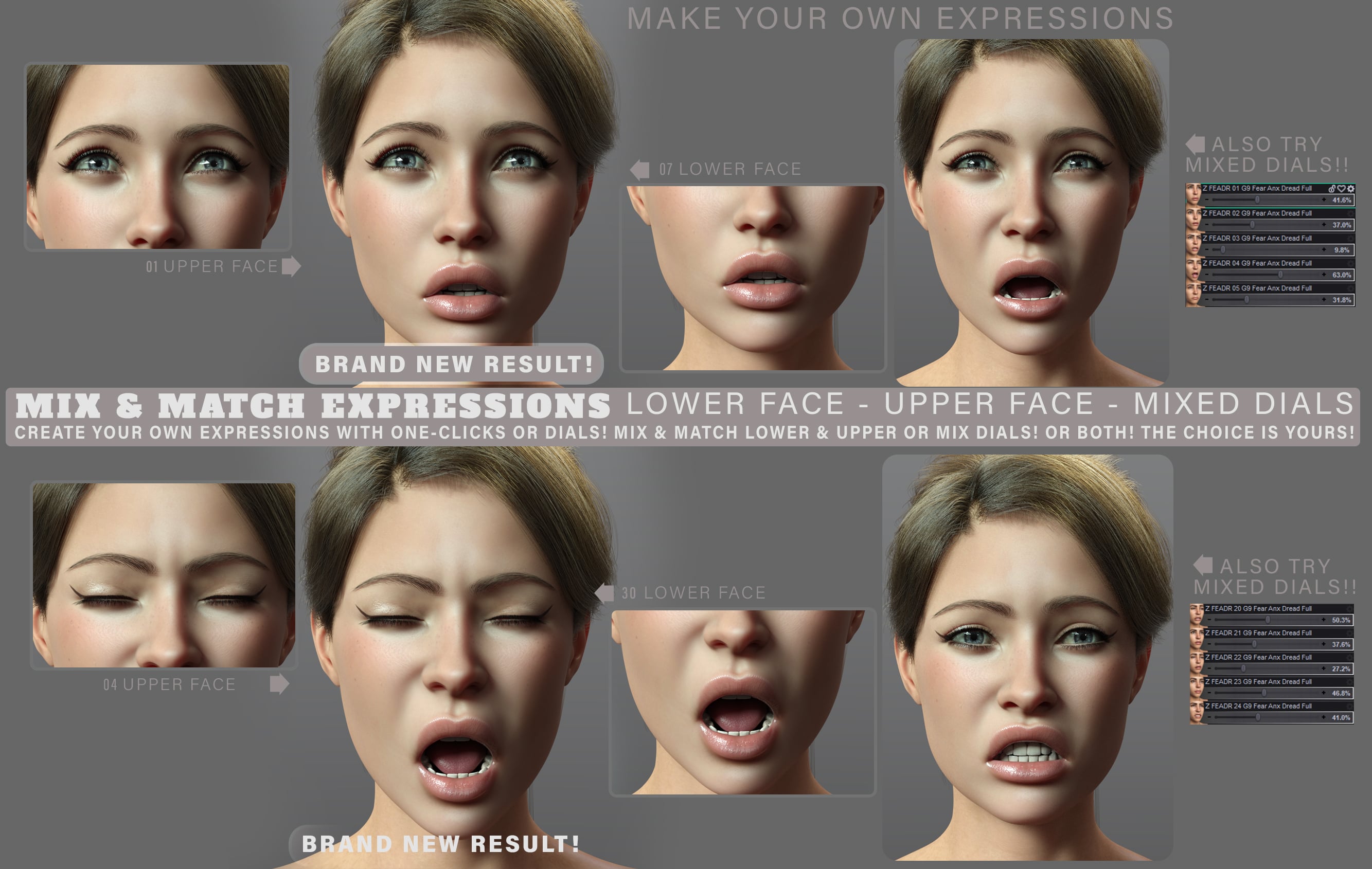 Z Fear Anxiety and Dread Expressions for Genesis 9 | Daz 3D
