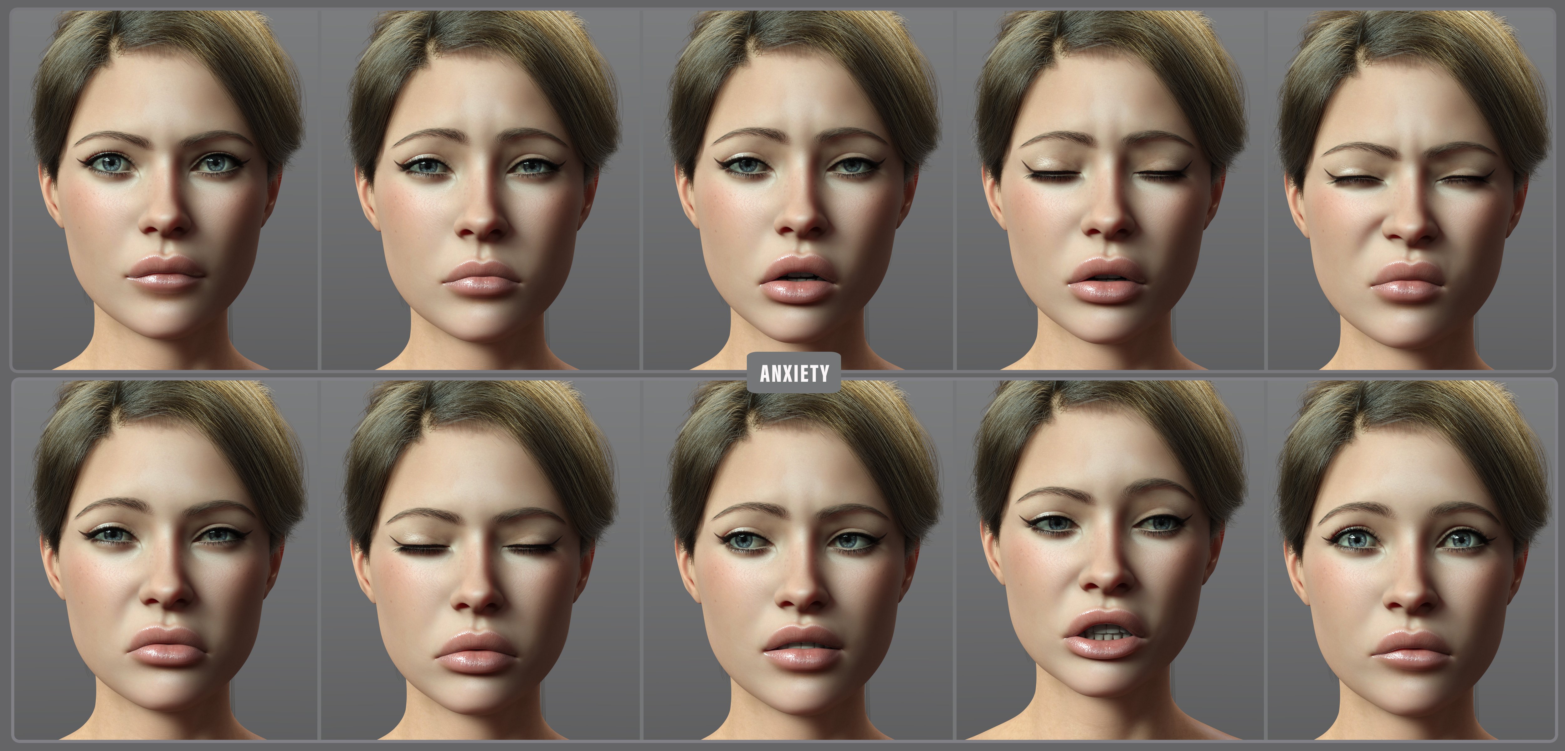 Z Fear Anxiety and Dread Expressions for Genesis 9 | Daz 3D