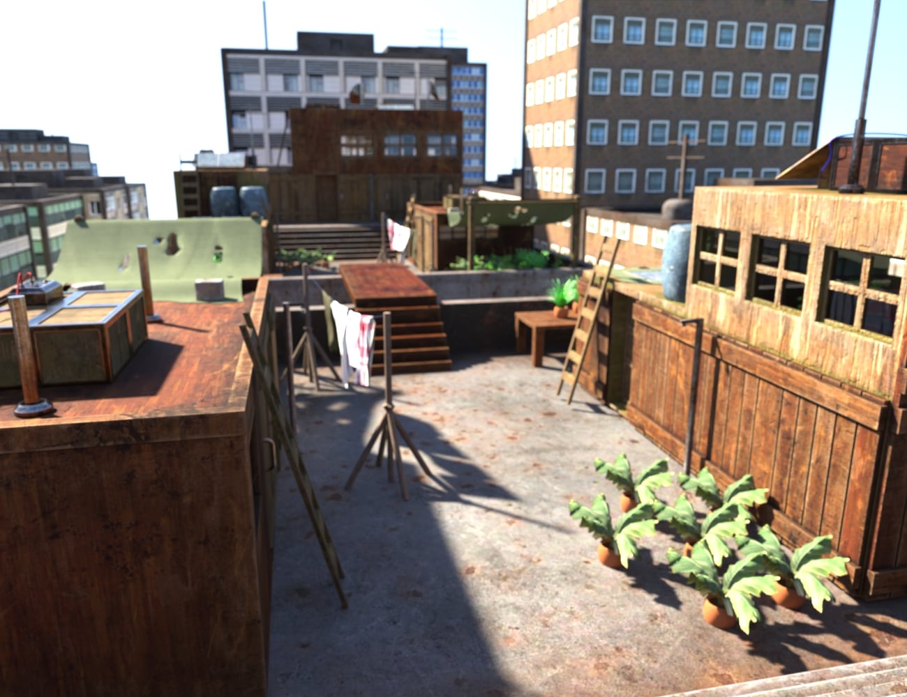 AP Post Apocalyptic Rooftop Refuge | Daz 3D