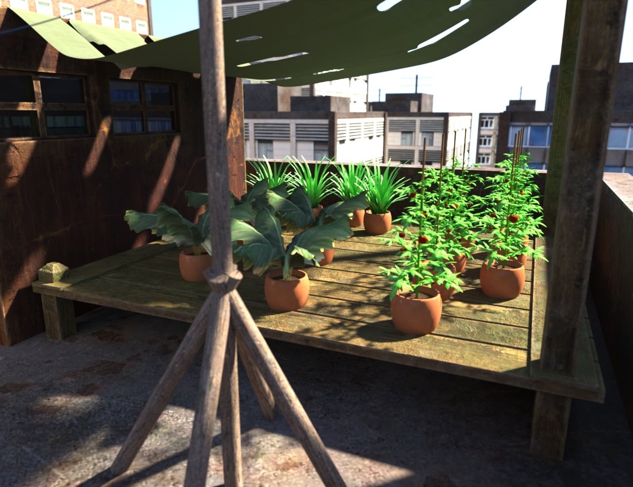 AP Post Apocalyptic Rooftop Refuge | Daz 3D