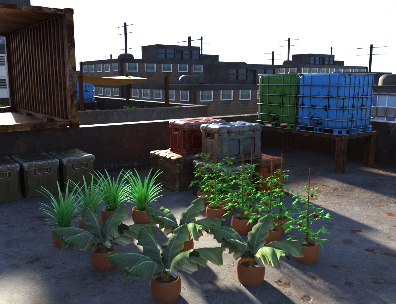 AP Post Apocalyptic Rooftop Refuge Add-On | Daz 3D
