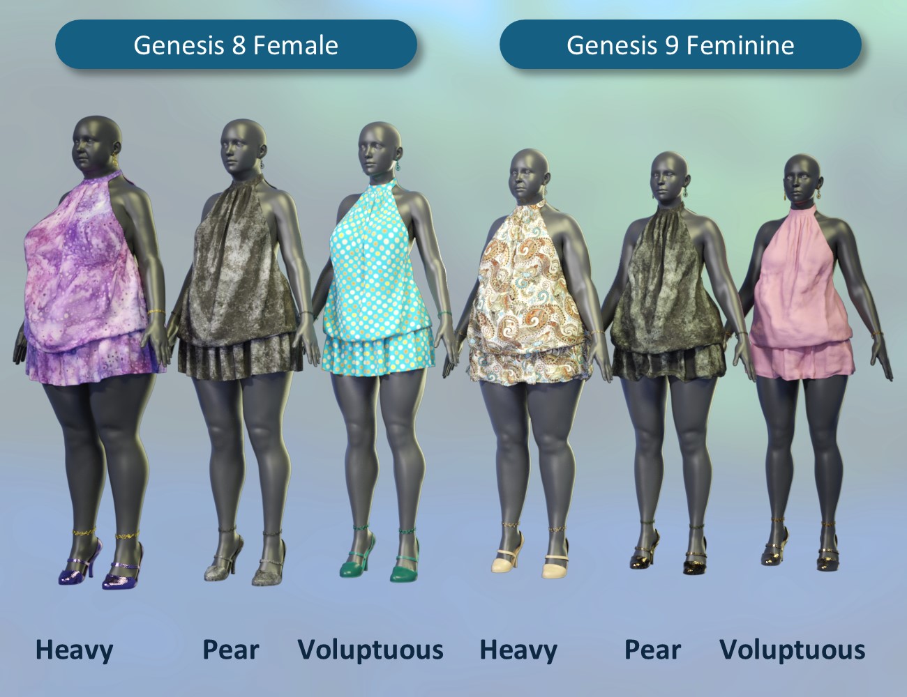 dForce Sassy Heatwave Outfit for Genesis 9 and Genesis 8 Female | Daz 3D