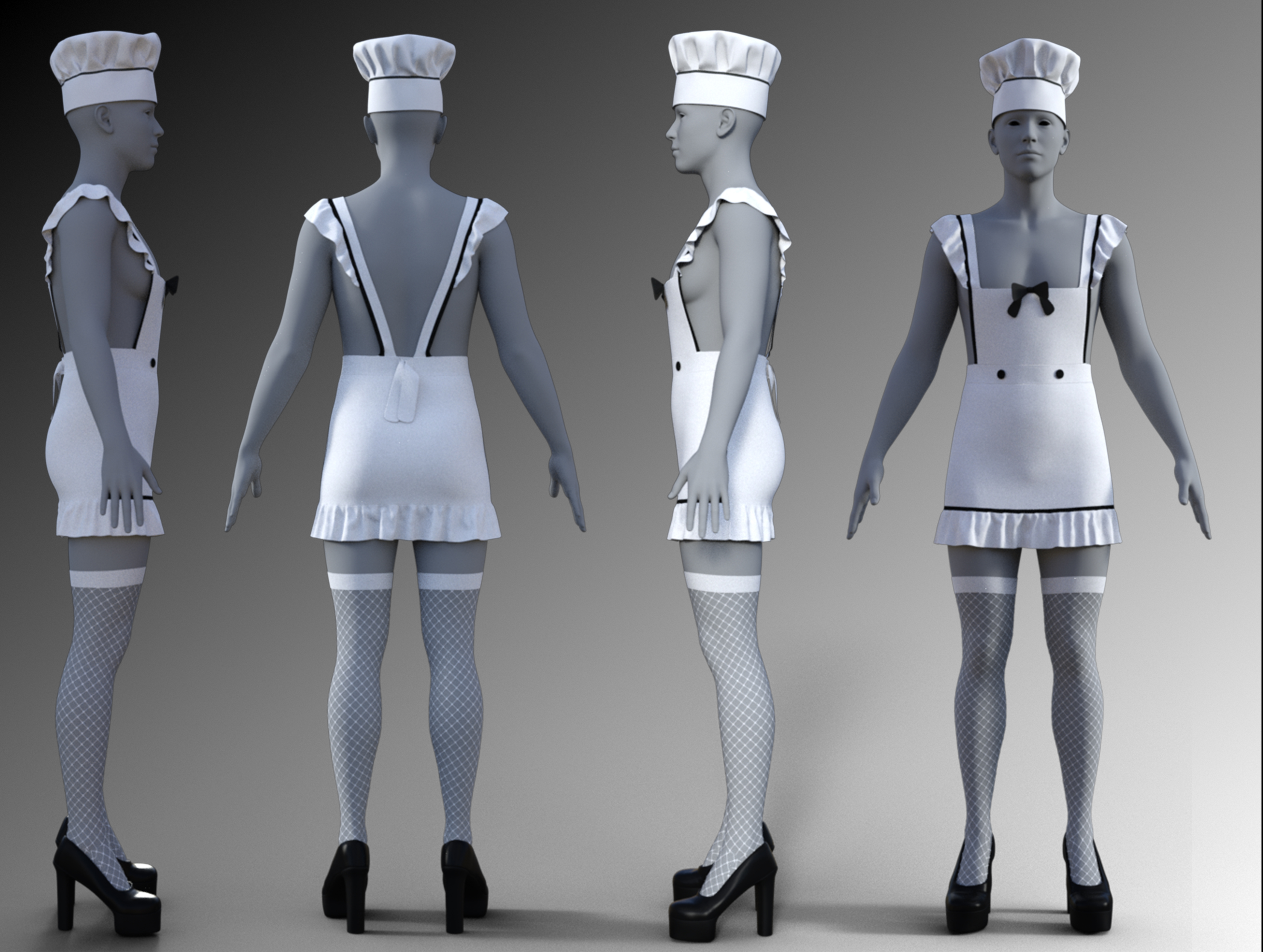 FG dForce Sexy Cosplay Baker Outfit for Genesis 9 Feminine | Daz 3D