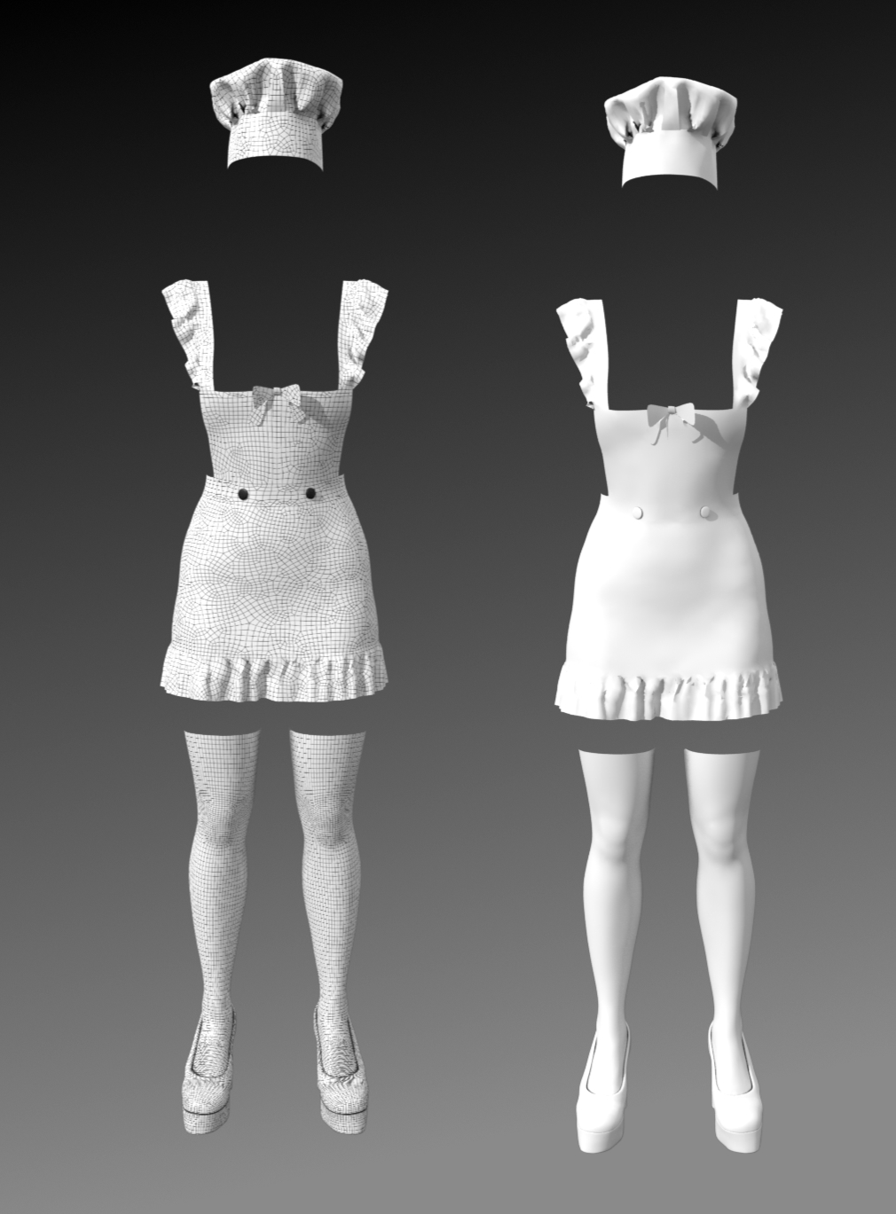 FG dForce Sexy Cosplay Baker Outfit for Genesis 9 Feminine | Daz 3D