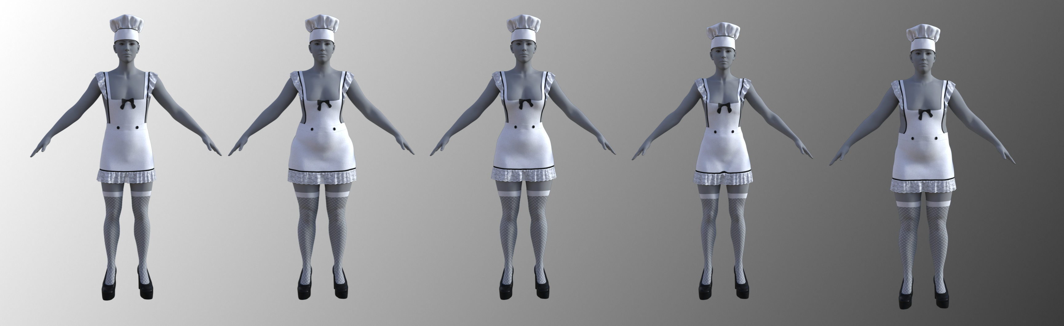FG dForce Sexy Cosplay Baker Outfit for Genesis 9 Feminine | Daz 3D