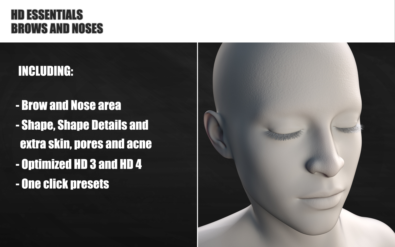 HD Essentials Brows and Noses for Genesis 9 | Daz 3D