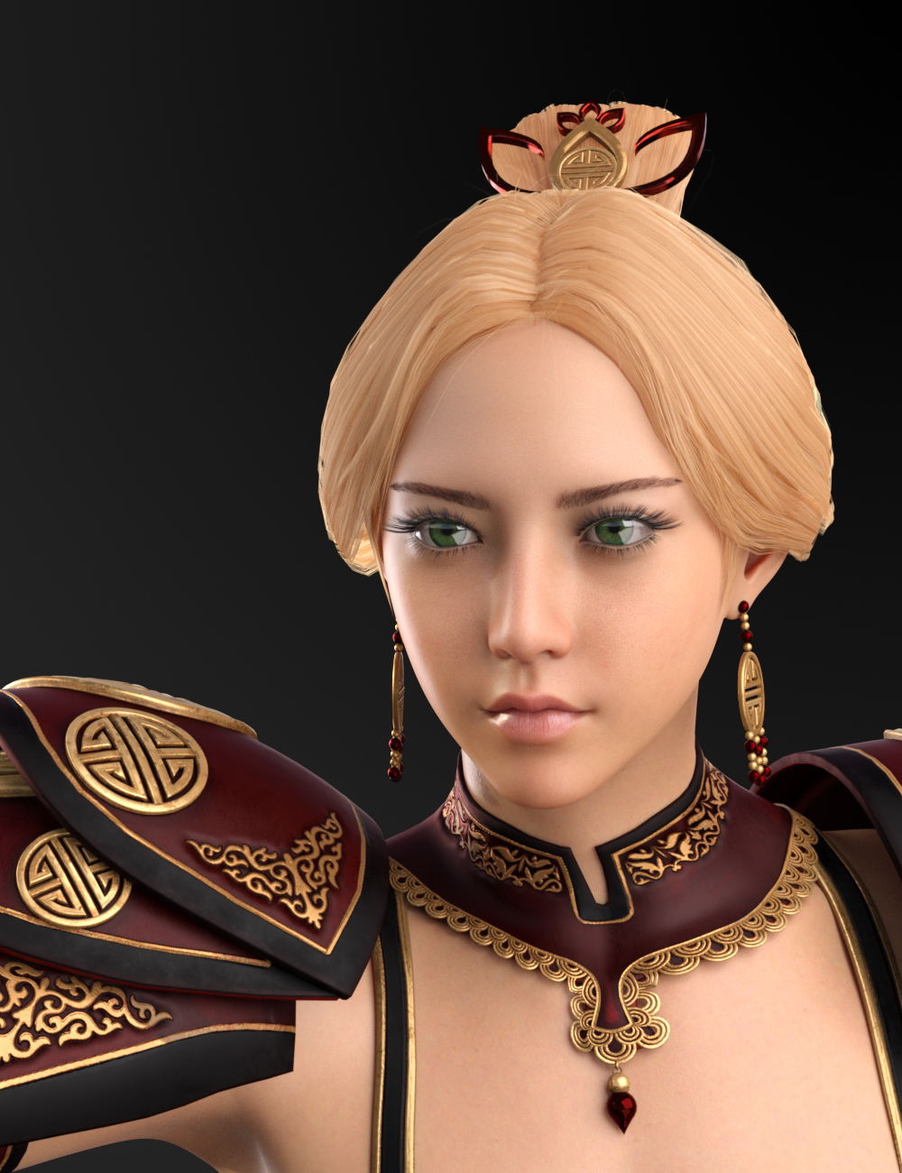 Dreadwyrm Regalia Eastern Fantasy Hair for Genesis 8, 8.1 and 9 | Daz 3D