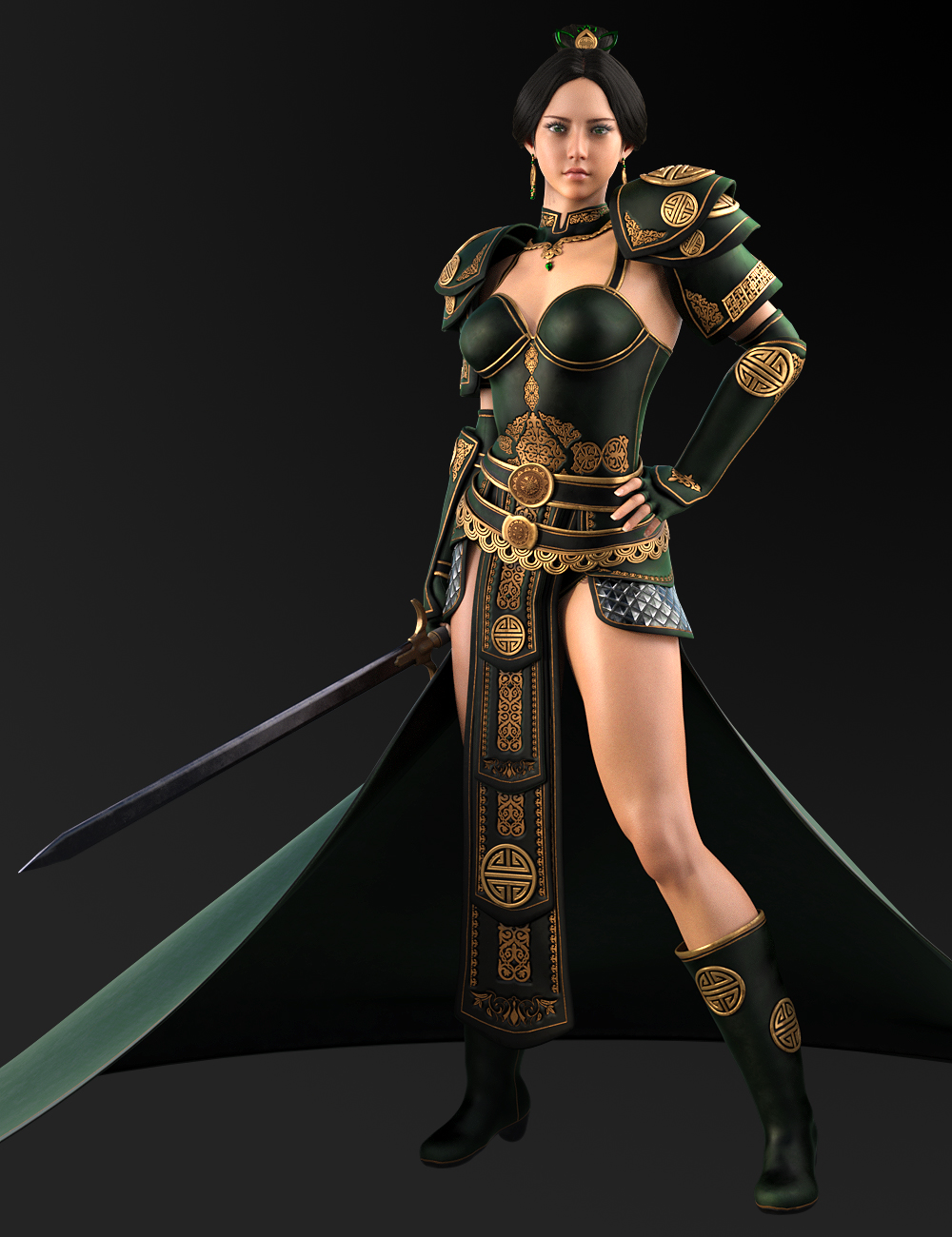 dForce Dreadwyrm Regalia Eastern Fantasy Armor for Genesis 8, 8.1 and 9 ...