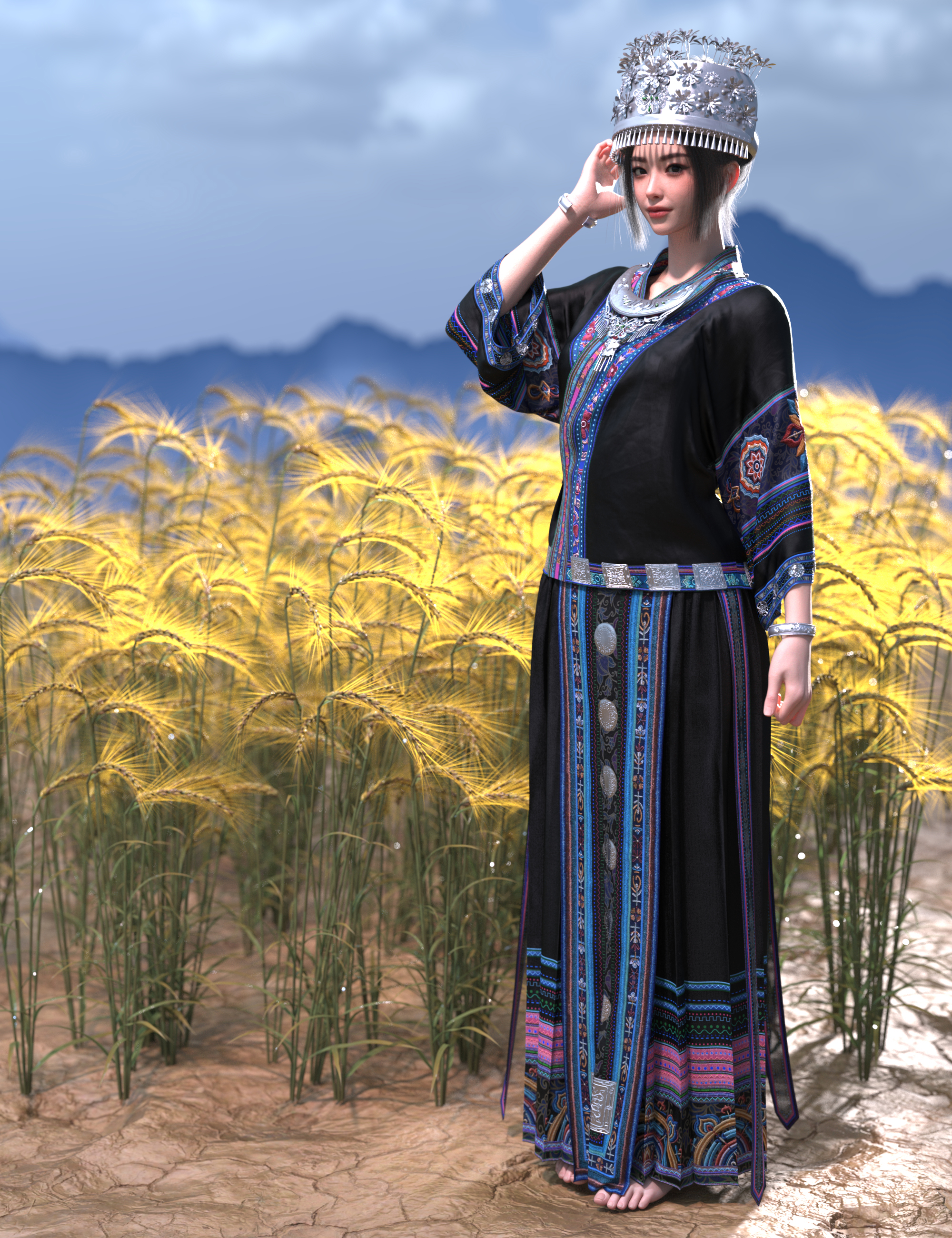 dForce Lala Miao Spirit Outfit for Genesis 9 | Daz 3D