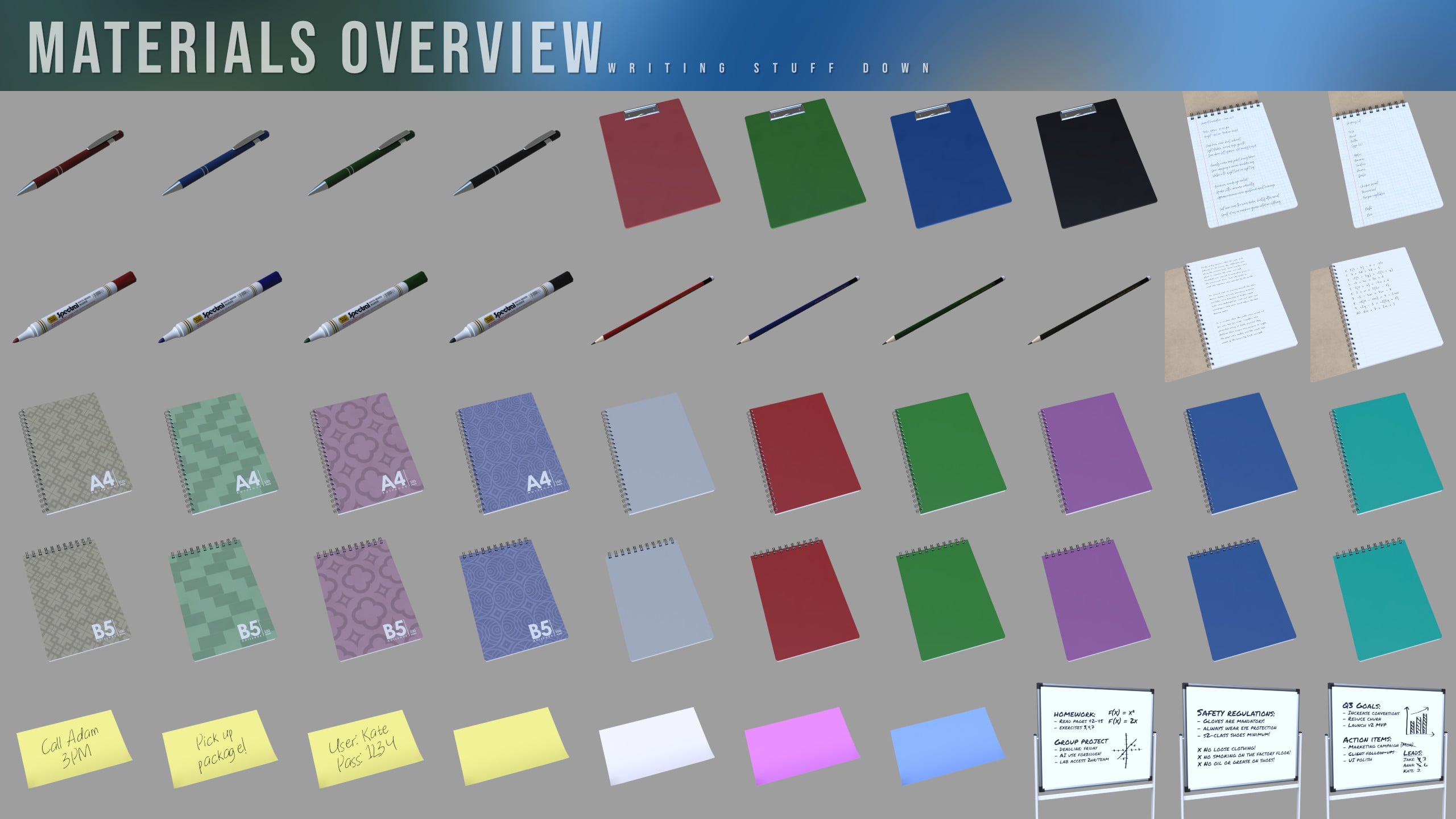 Writing Stuff Down - Props and Poses for Genesis 9 and 8 Female | Daz 3D