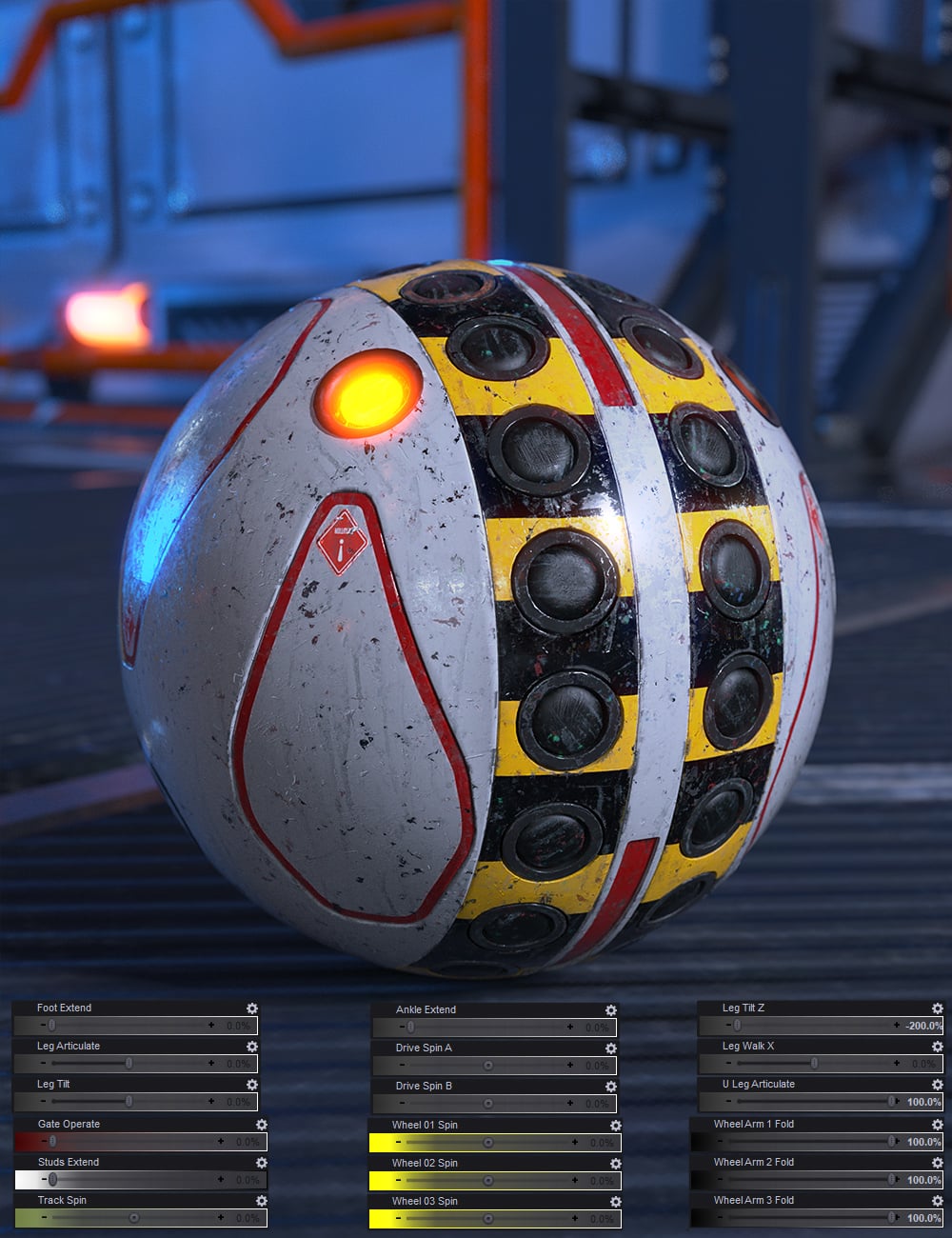 The Cog Regime Roller Drone | Daz 3D