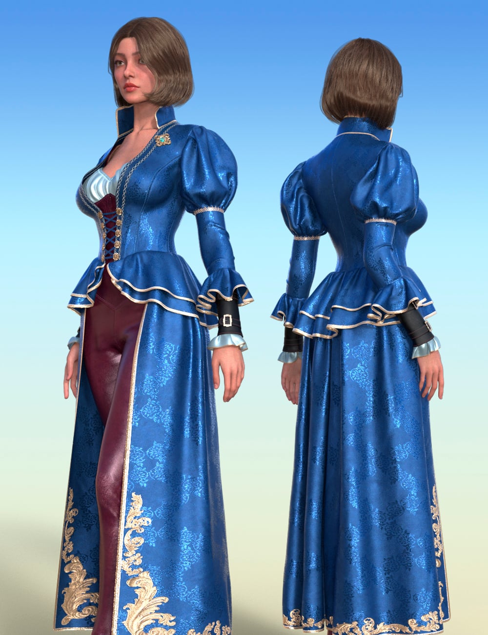 Silk and Sabers dforce Outfit for Genesis 9 Feminine | Daz 3D