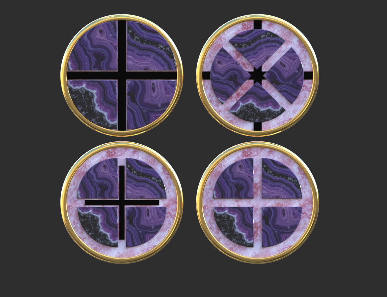 AP Charoite Quartz Studs For Genesis 9 | Daz 3D