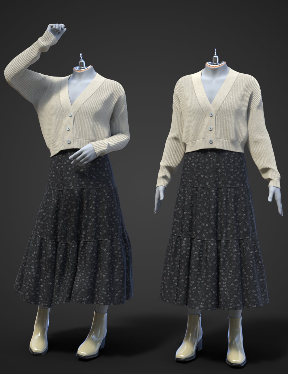 KuJ dForce Spring Pastoral Casual Set For Genesis 9 | Daz 3D
