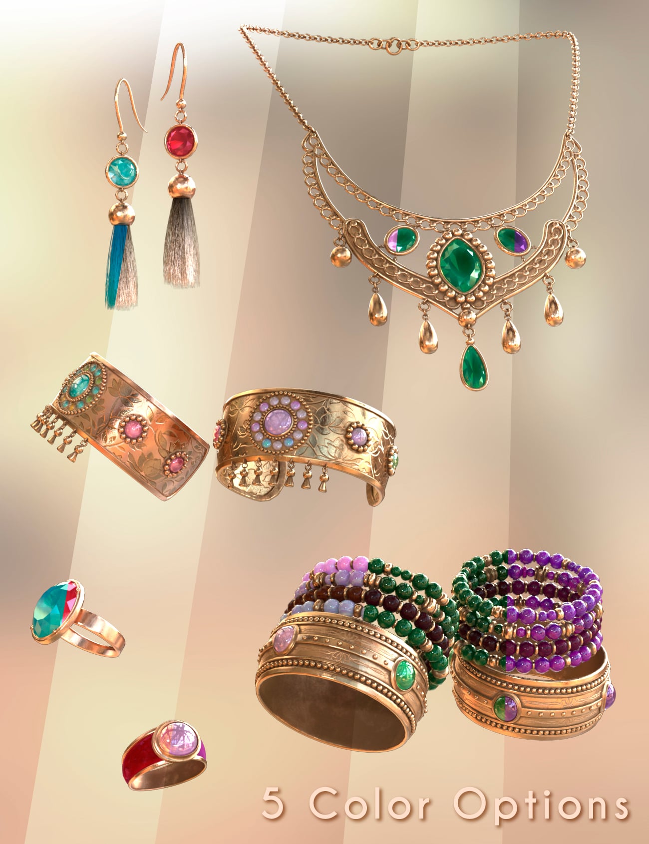 The Royal Lotus Priestess Accesories for Genesis 9 Femenine | Daz 3D