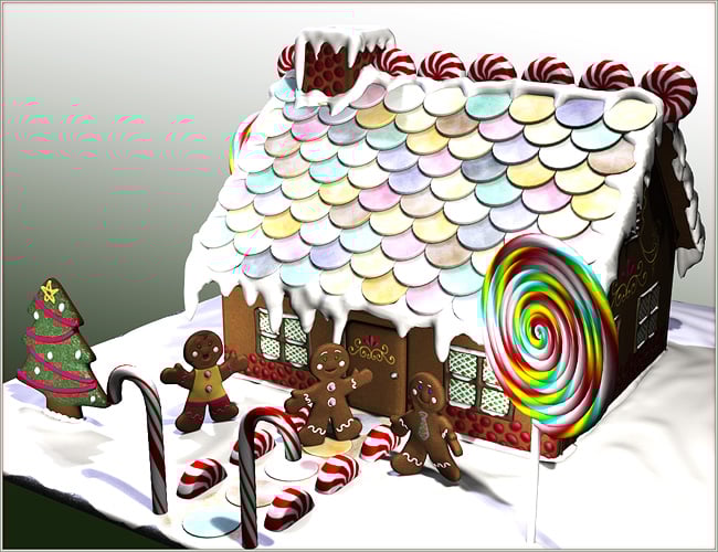 Gingerbread House and Man | Daz 3D