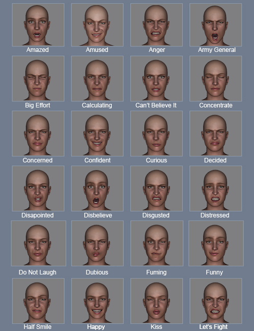 Genesis Expressions and Face aniBlocks | Daz 3D