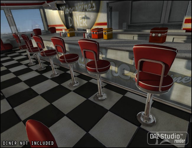 Moonshine's Diner Interior II | Daz 3D