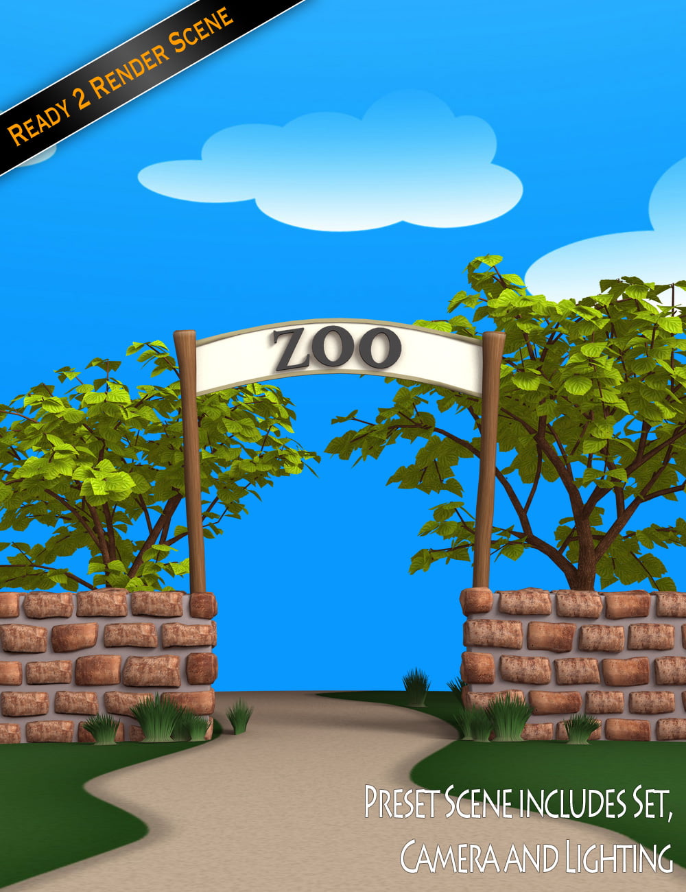 At the Zoo Ready to Render | Daz 3D