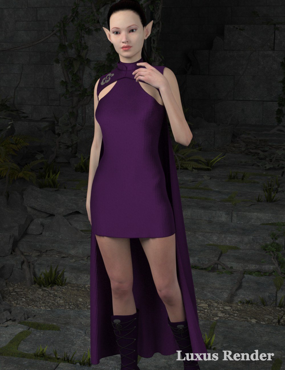 Mara Dynamic Cape and Dress | Daz 3D