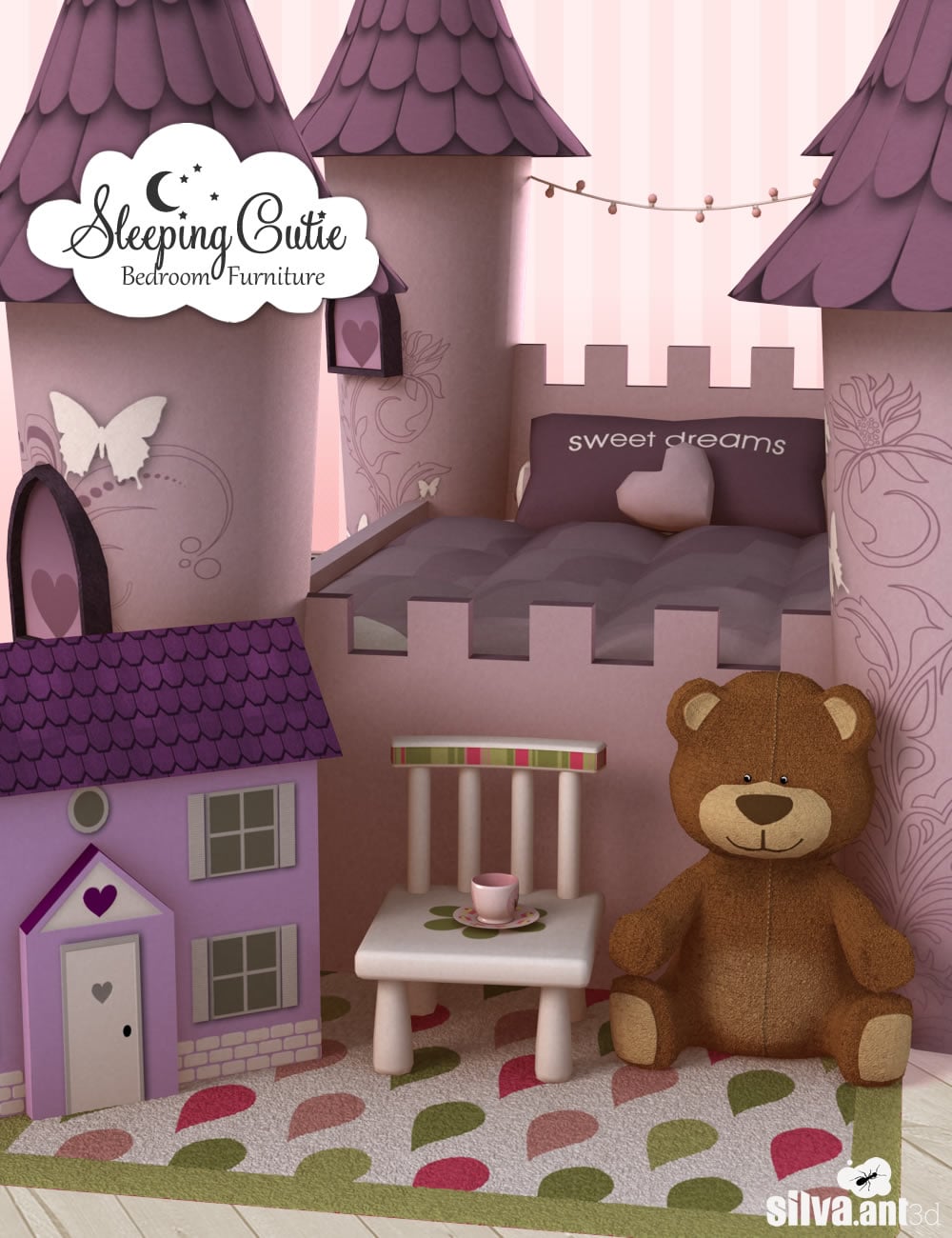 Sleeping Cutie Bedroom Furniture Daz 3d