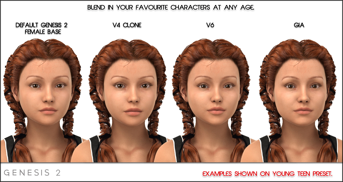 Growing Up for Genesis2 Female(s) and V6 | Daz 3D