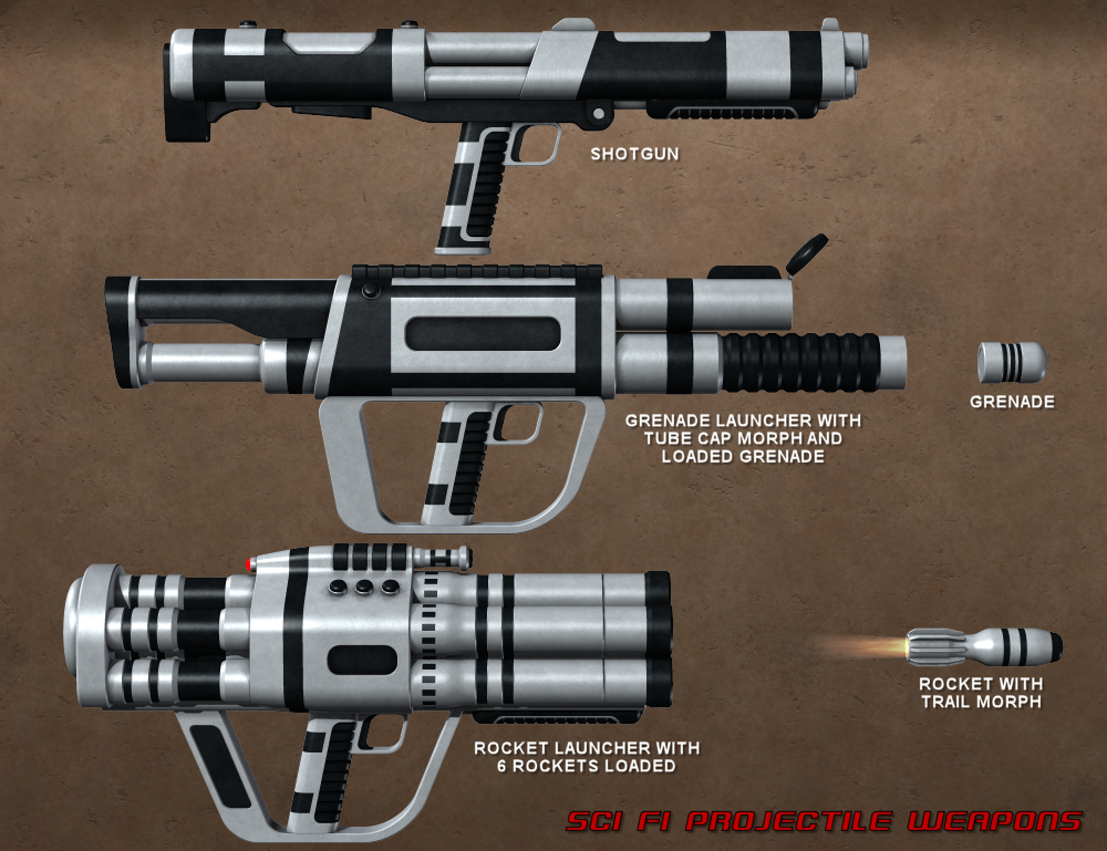 Sci Fi Projectile Weapons | Daz 3D