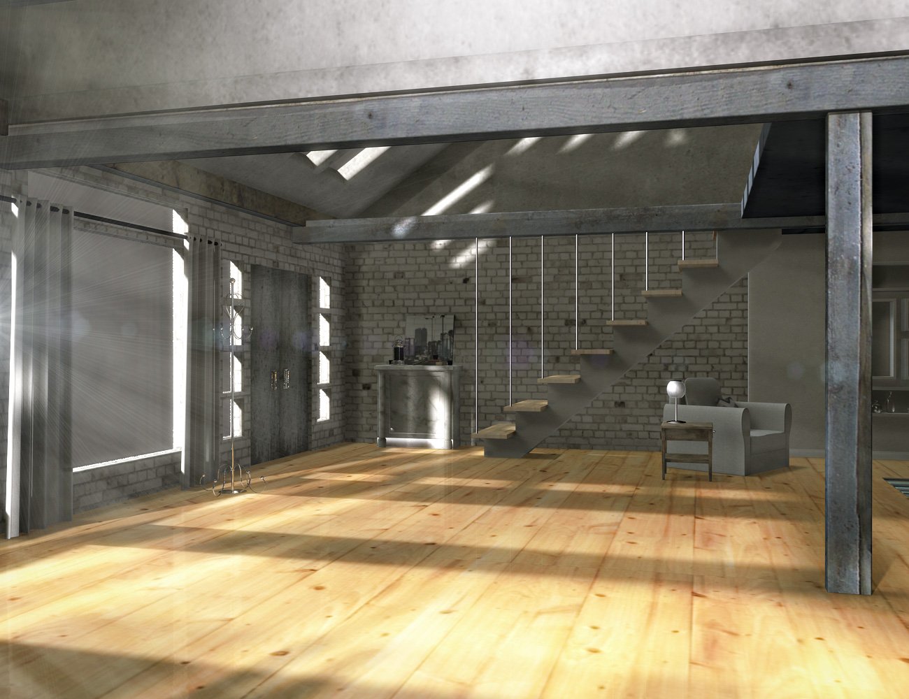 A Bright Loft | Daz 3D