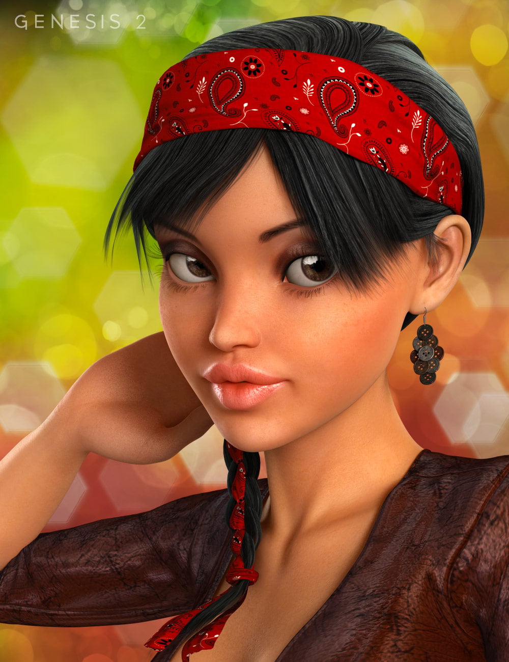Scarf Braid Hair | Daz 3D