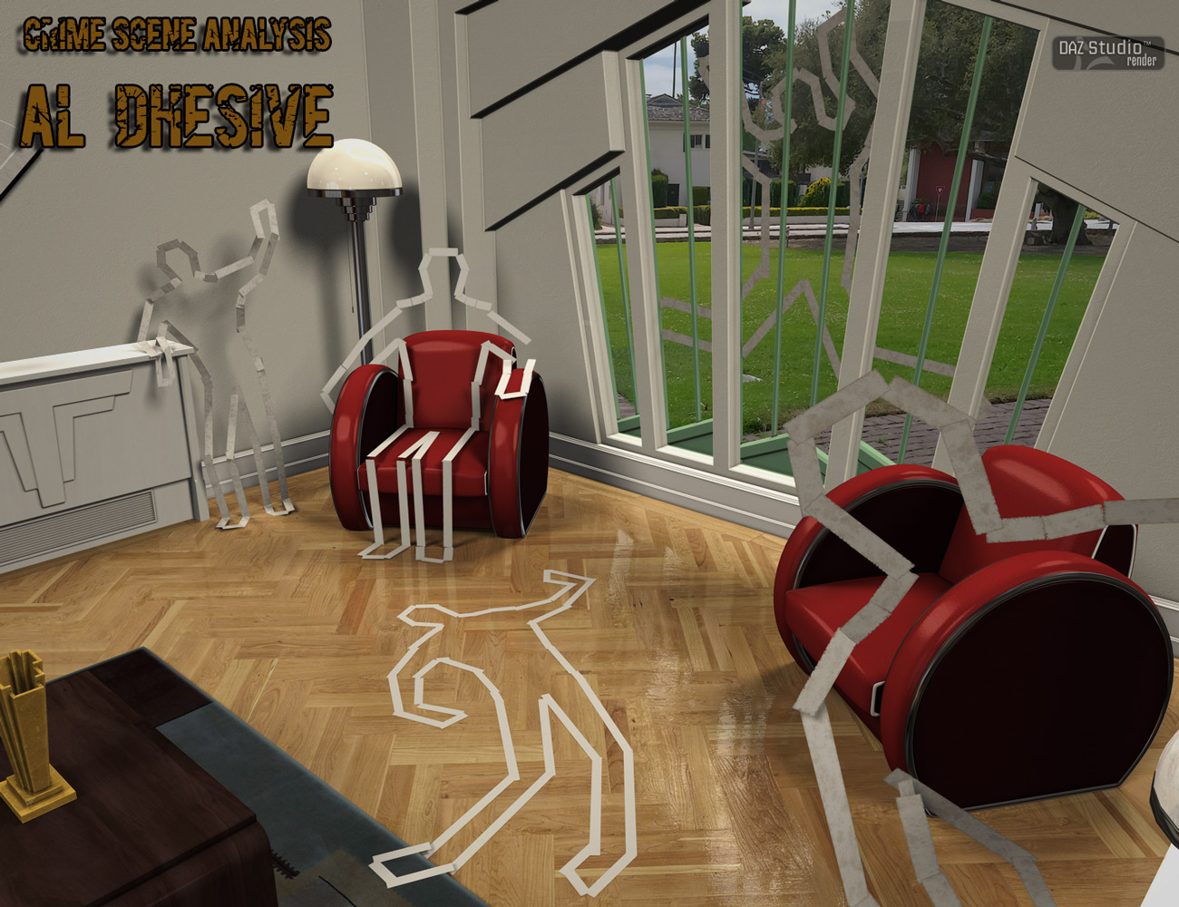 Crime Scene Analysis : Accessories and Al Dhesive Bundle | Daz 3D