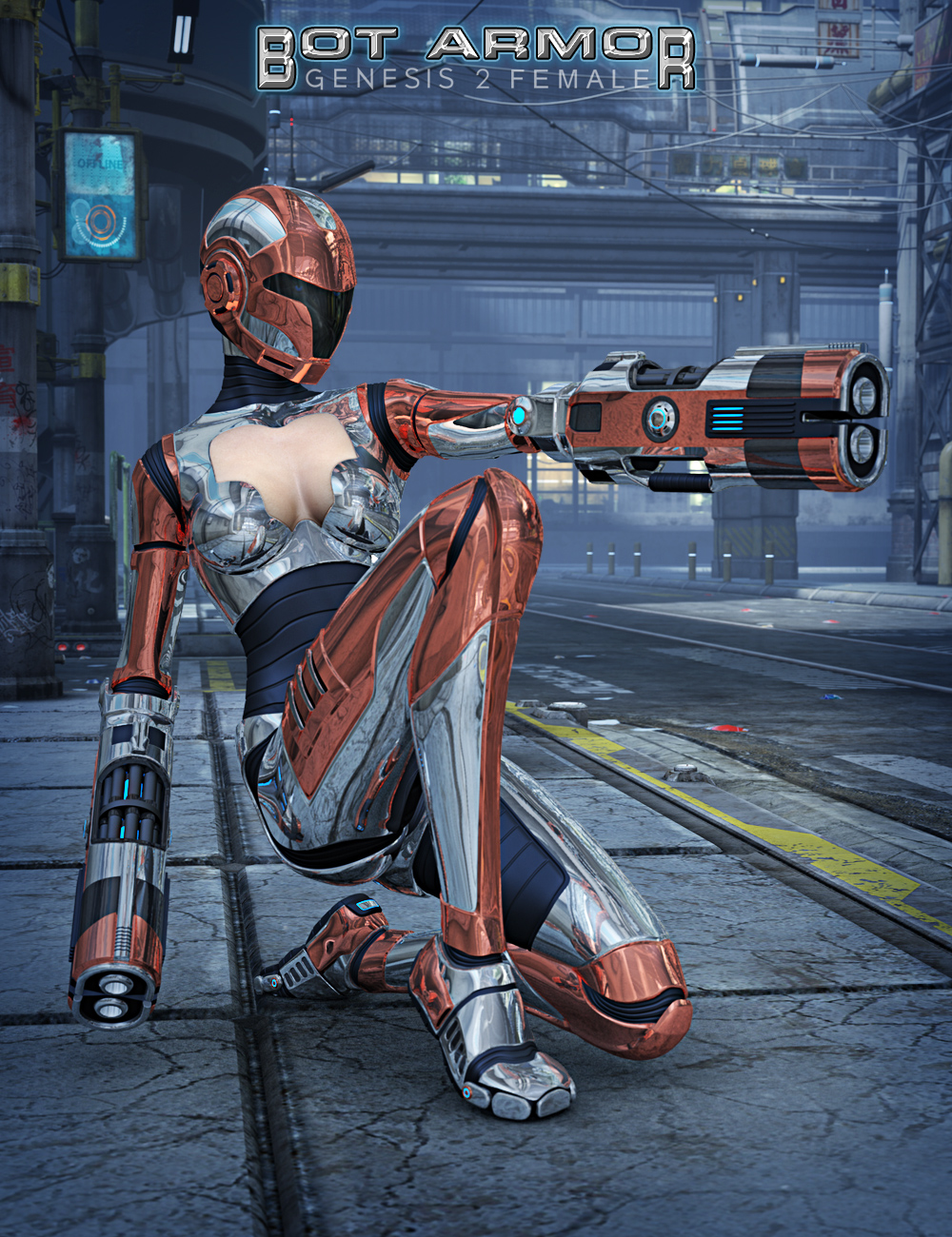 Genesis 2 Female Bot Armor Bundle | Daz 3D