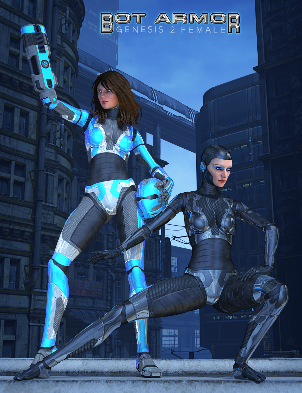 Genesis 2 Female Bot Armor Bundle | Daz 3D