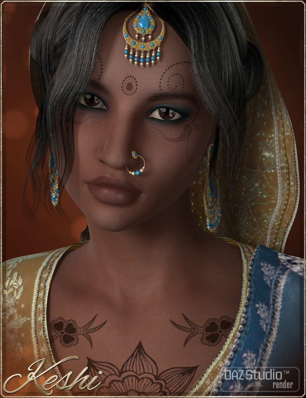 Keshi - Indian Character, Accessories and Poses Bundle | Daz 3D