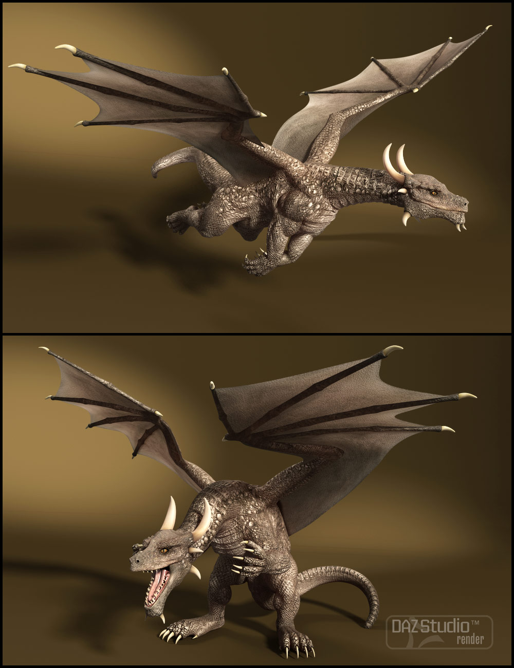 Cinematic Poses for DAZ Dragon 3 | Daz 3D