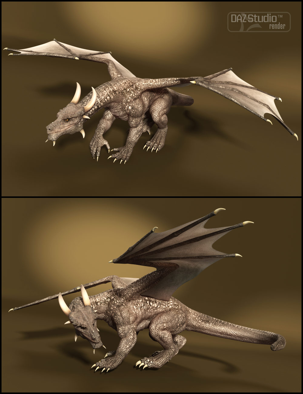 Cinematic Poses for DAZ Dragon 3 | Daz 3D
