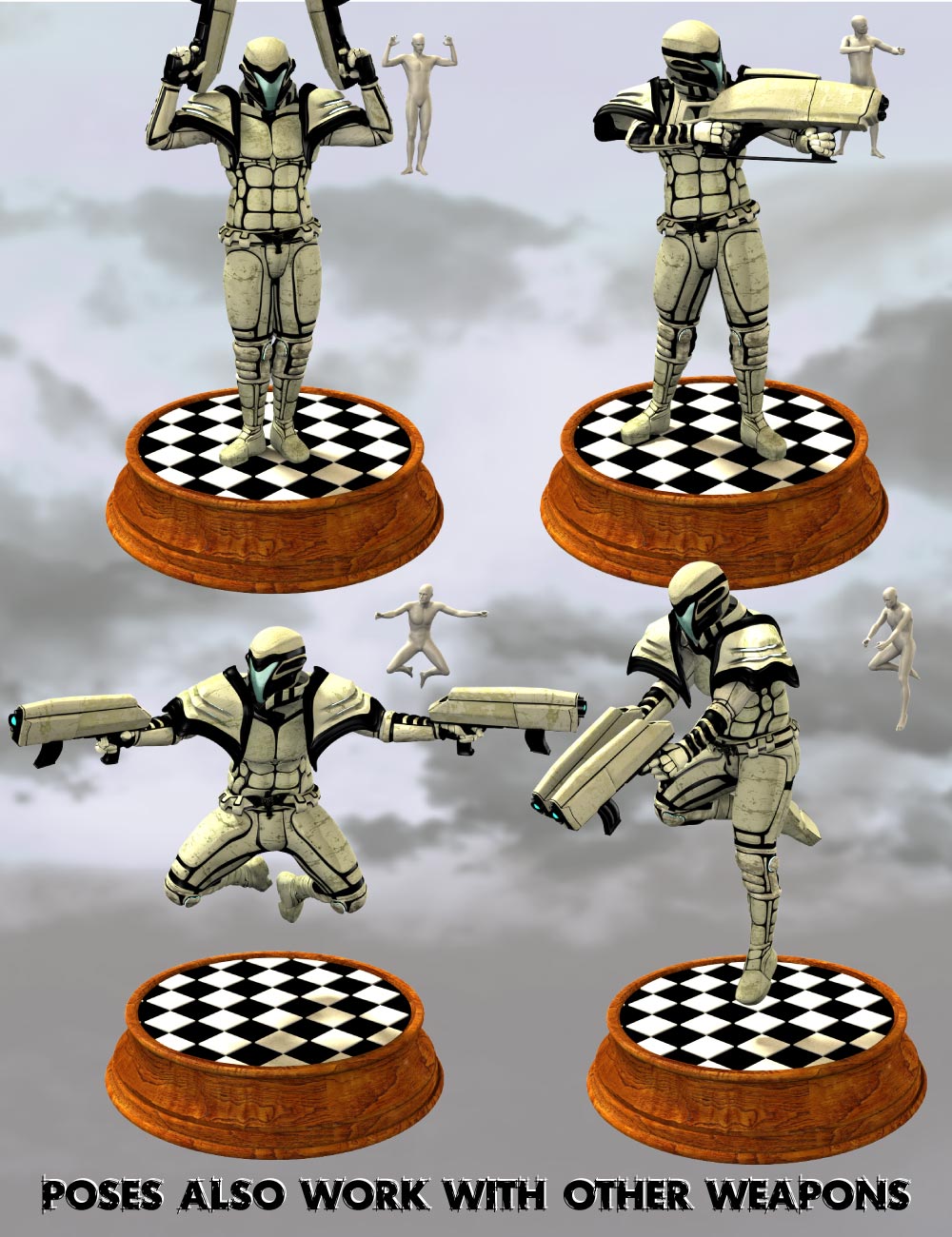 Justiciar Men of War Pose Set | Daz 3D