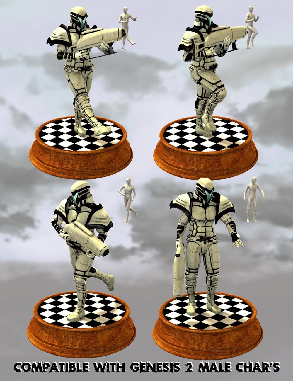Justiciar Men of War Pose Set | Daz 3D