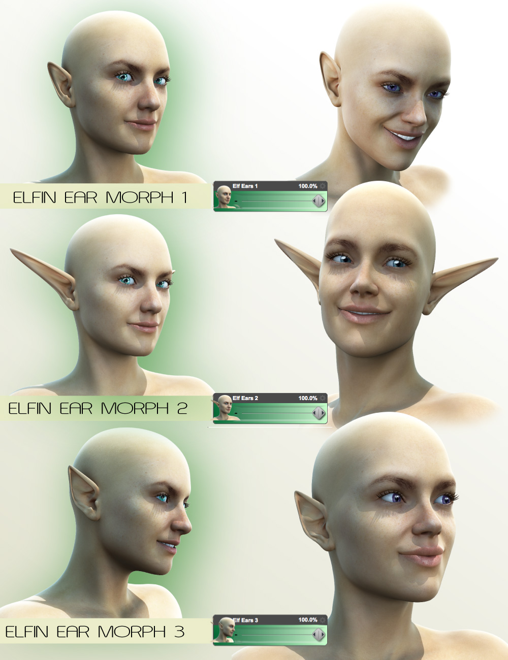 Mad Elf - Genesis 2 Female Elven Ears | Daz 3D