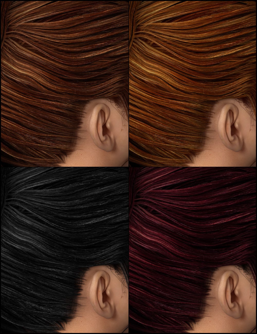 Colors for NJA Ponytail Hair | Daz 3D