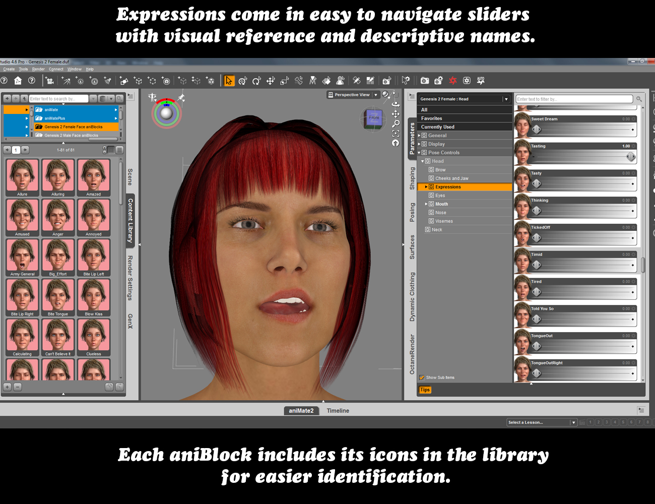Genesis 2 Bundle Expressions & Face aniBlocks | Daz 3D
