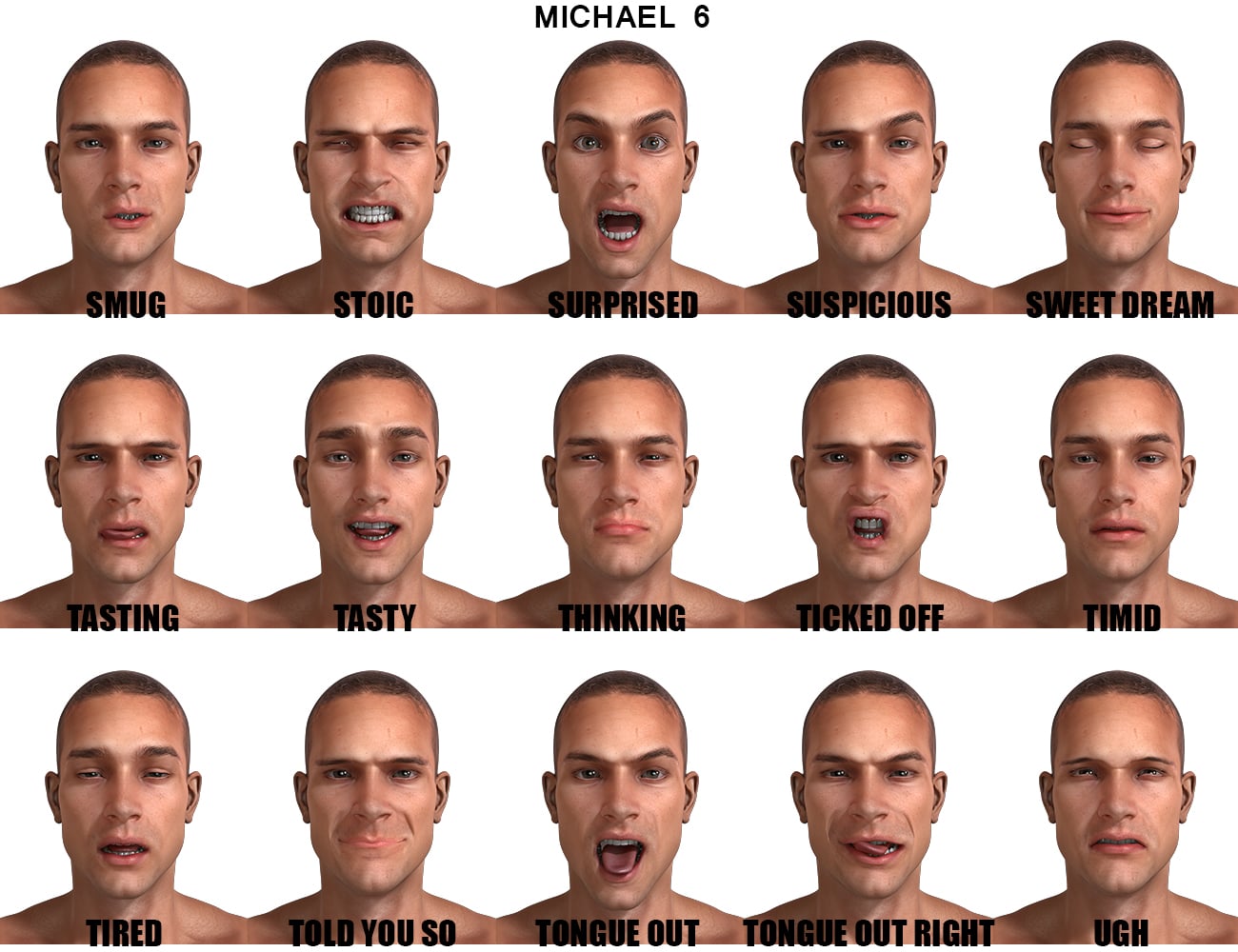 Genesis 2 Bundle Expressions & Face aniBlocks | Daz 3D