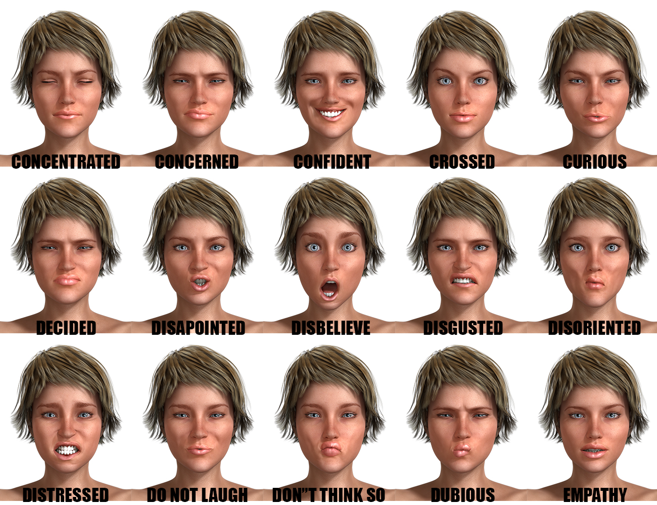 Genesis 2 Bundle Expressions & Face aniBlocks | Daz 3D