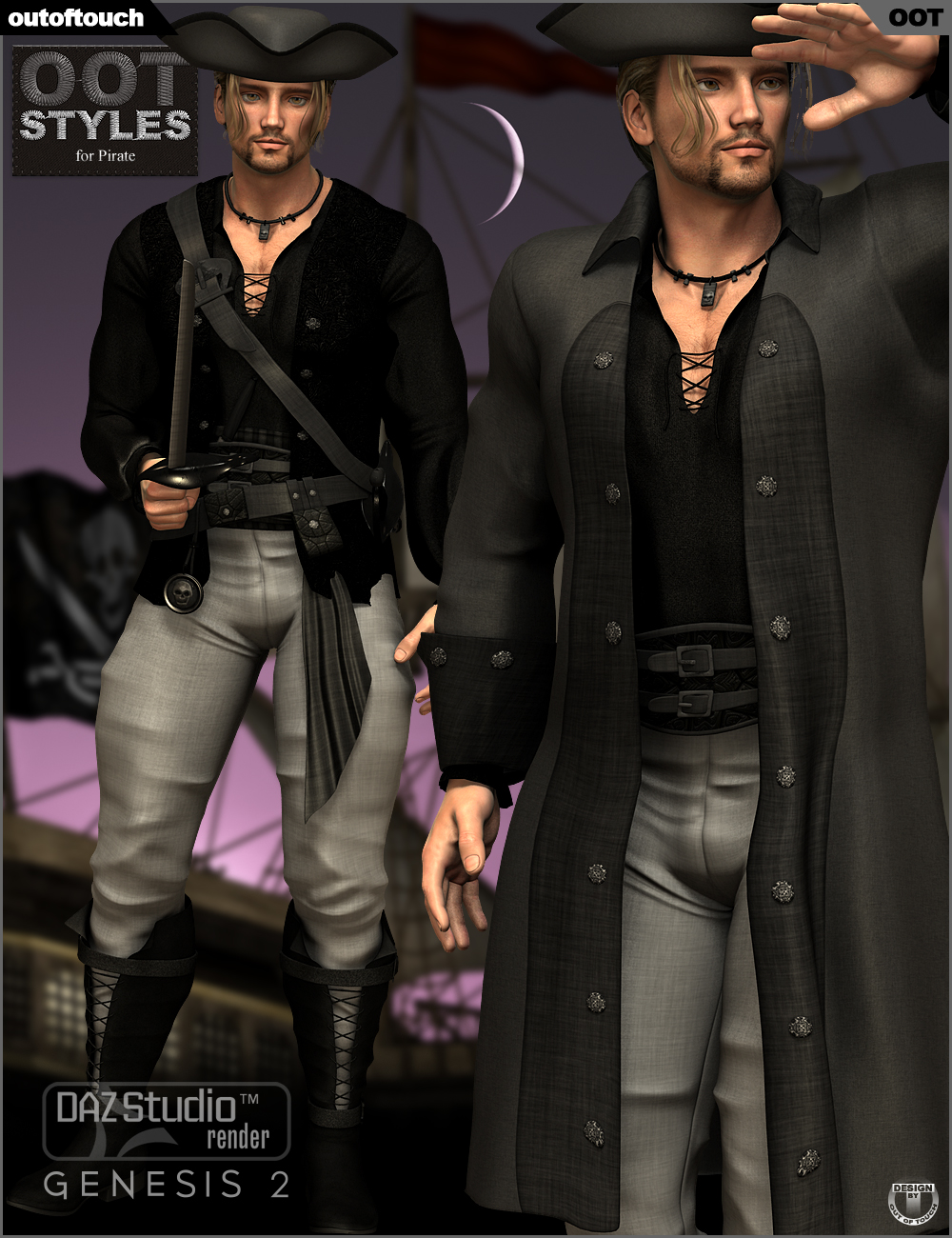 OOT Styles for Pirate for Genesis and Genesis 2 Male(s) | Daz 3D