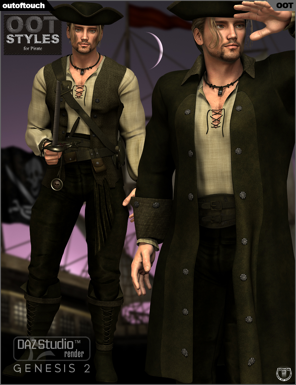 OOT Styles for Pirate for Genesis and Genesis 2 Male(s) | Daz 3D