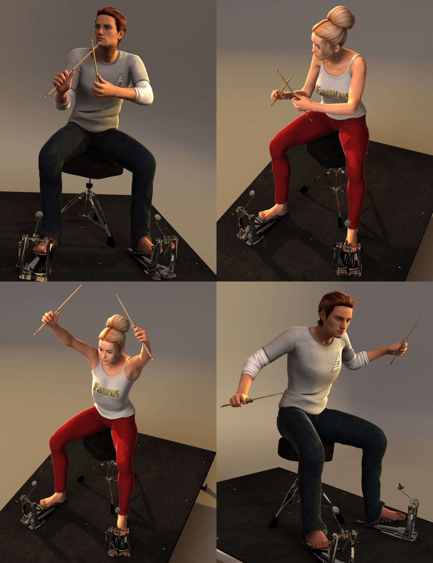 Rama Drum Solo Poses | Daz 3D